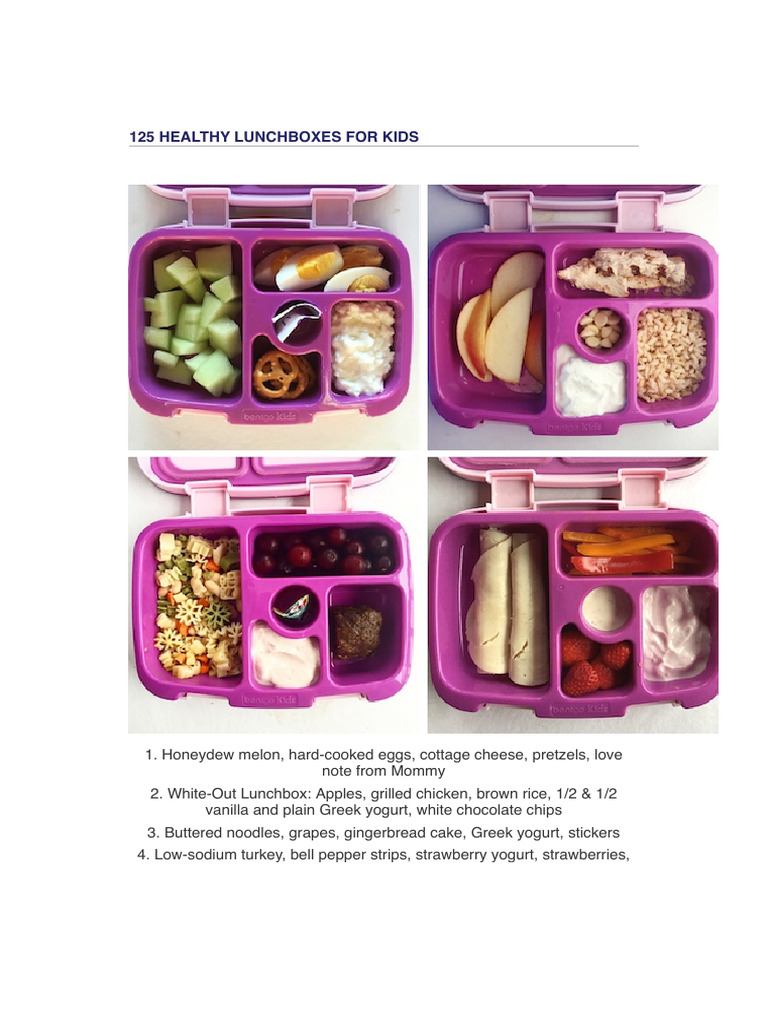 125 Healthy Kids Lunchbox Ideas | PDF | Cooking, Food & Wine