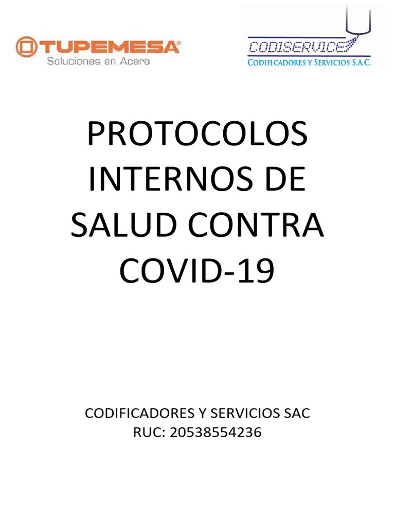 Protocolos Internos de Salud Contra Covid | PDF