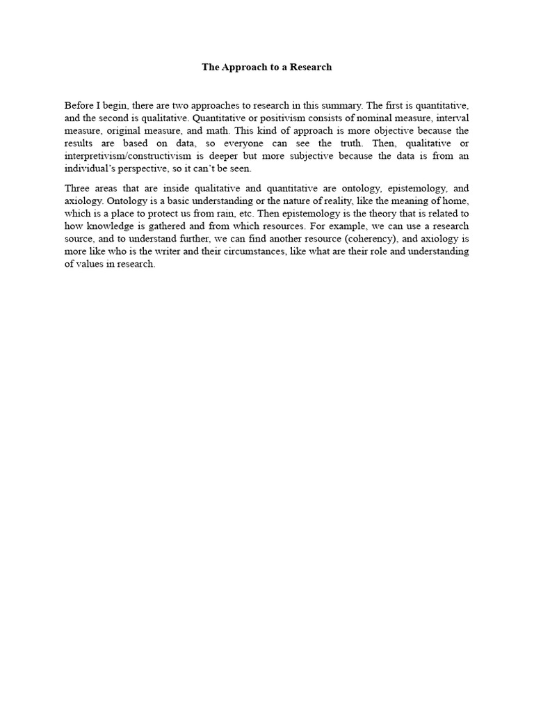 Approach in Research | PDF