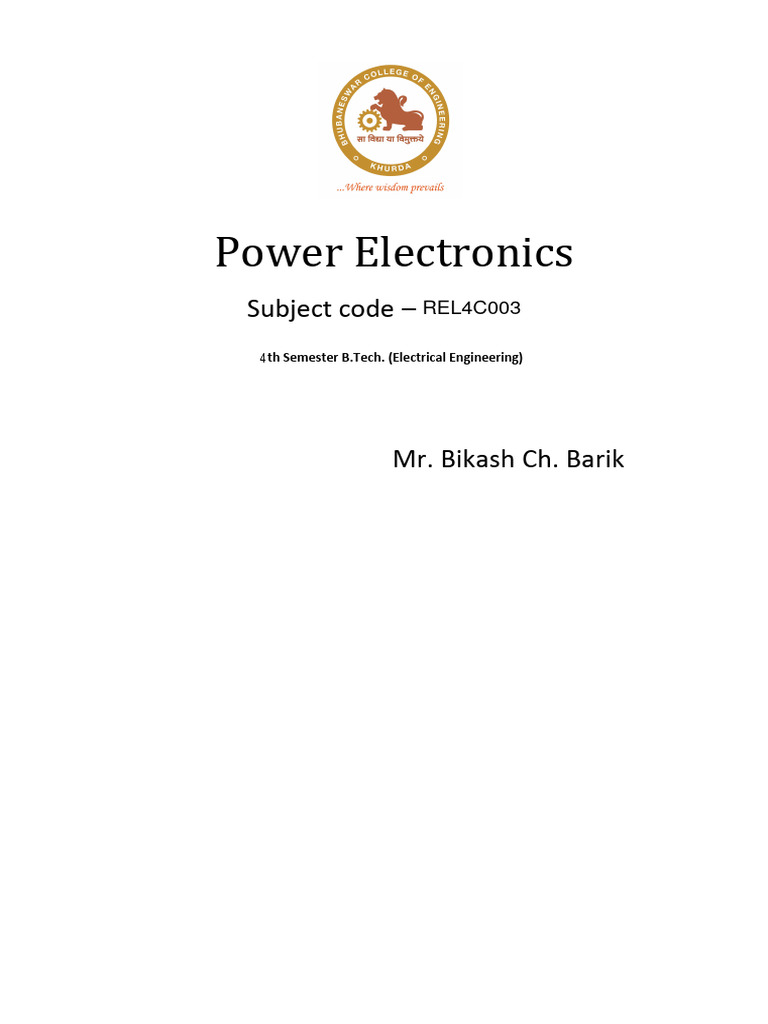 POWER ELECTRONICs | PDF | Bipolar Junction Transistor | Semiconductor Devices