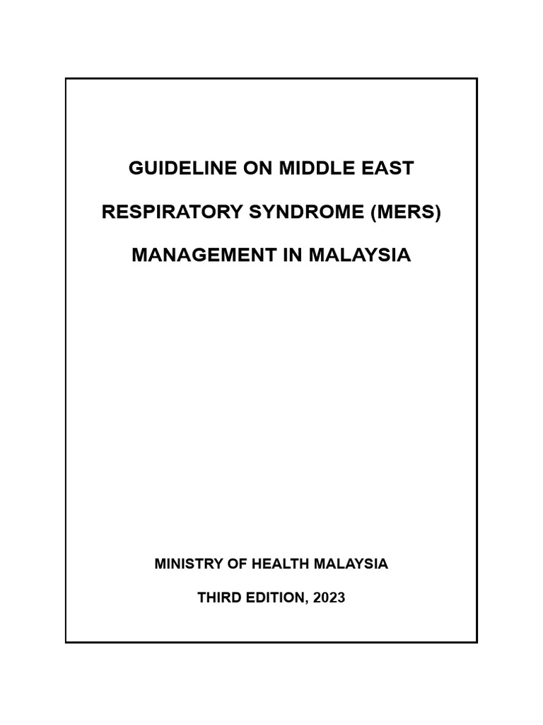 Guideline MERS Management in Malaysia, 2023 | PDF | Hygiene | Hand Washing