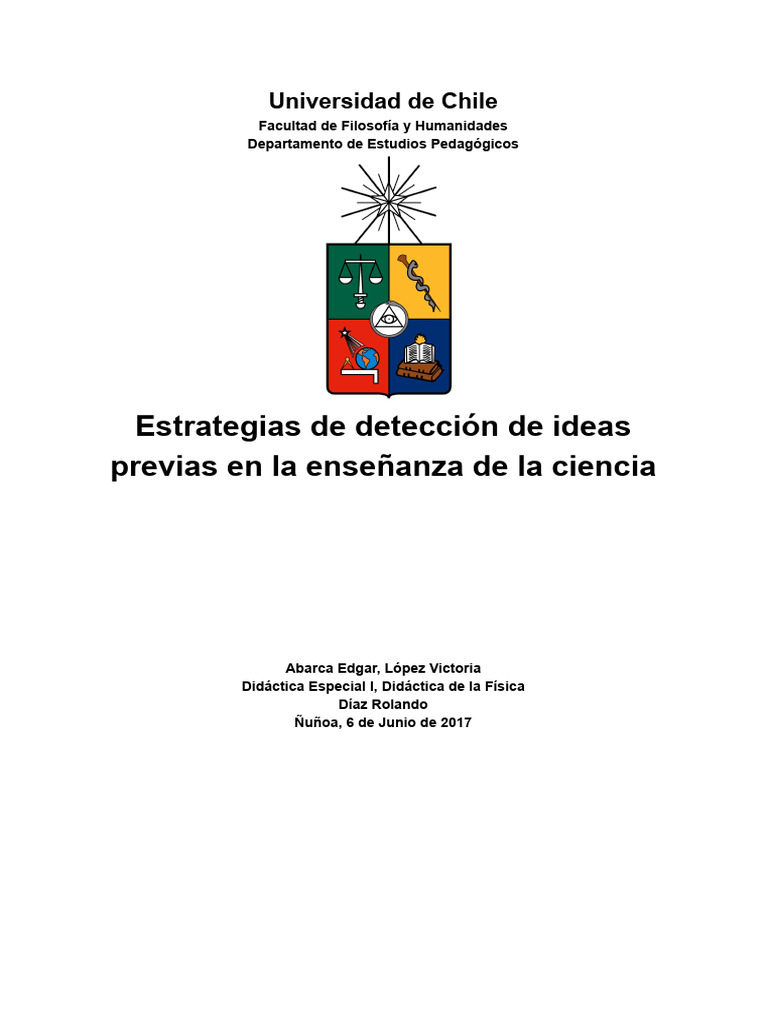 Estrategias de Detección de Ideas Previas en La Enseñanza de La Ciencia ...
