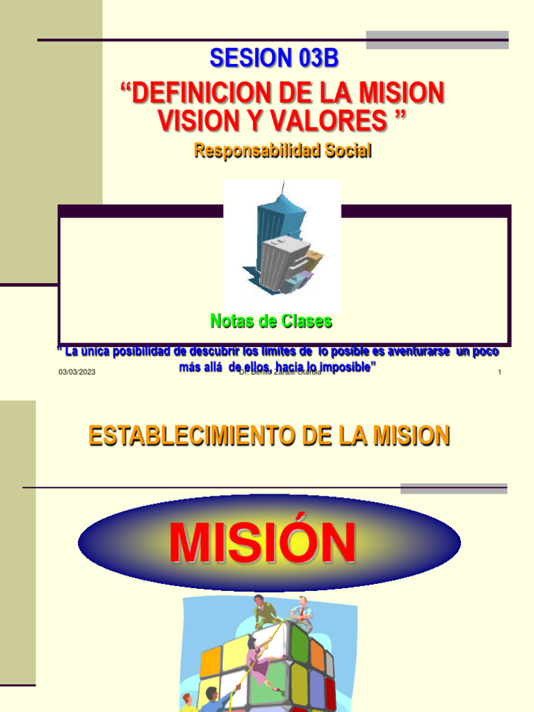 Pge Sesion 03B Definicion de La Mision | PDF | Business | Diseño