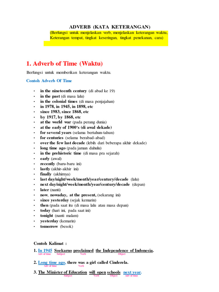 English - ADVERB | PDF