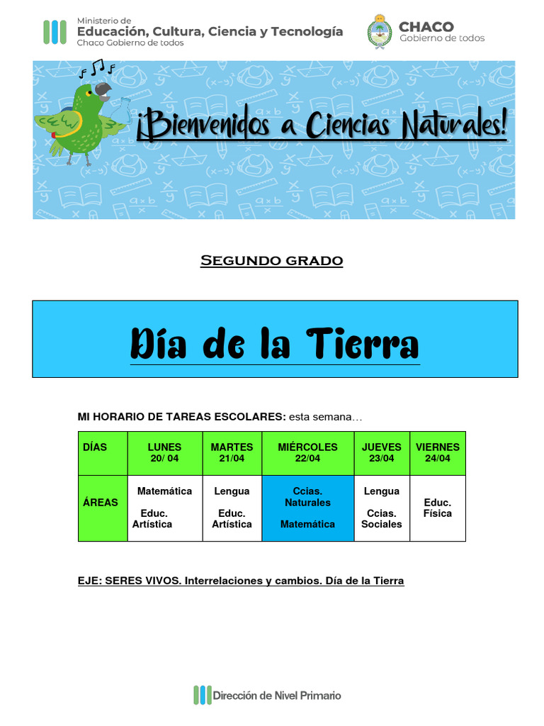 Día de La Tierra - 2° Grado | PDF | Residuos | Tierra