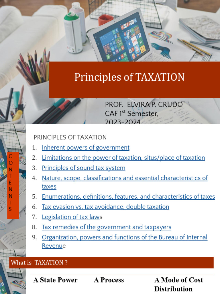 Principles of Taxation Guide | PDF | Law