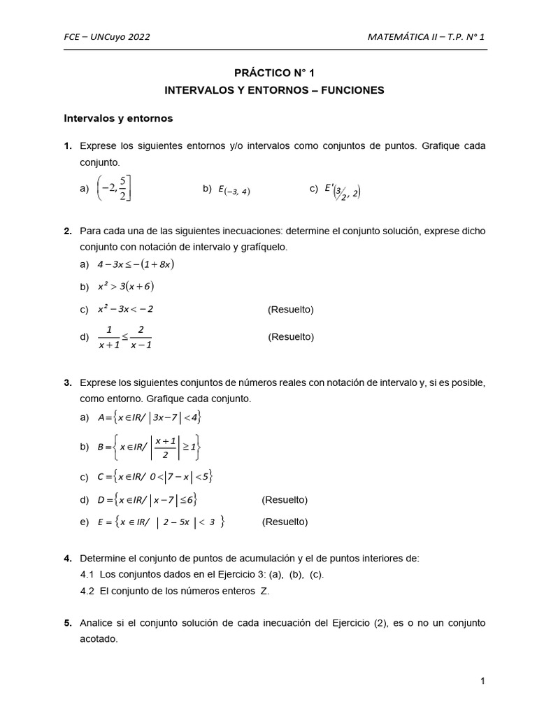 TP 1 - Funciones - 2022 | PDF | Función (Matemáticas) | Conceptos matemáticos