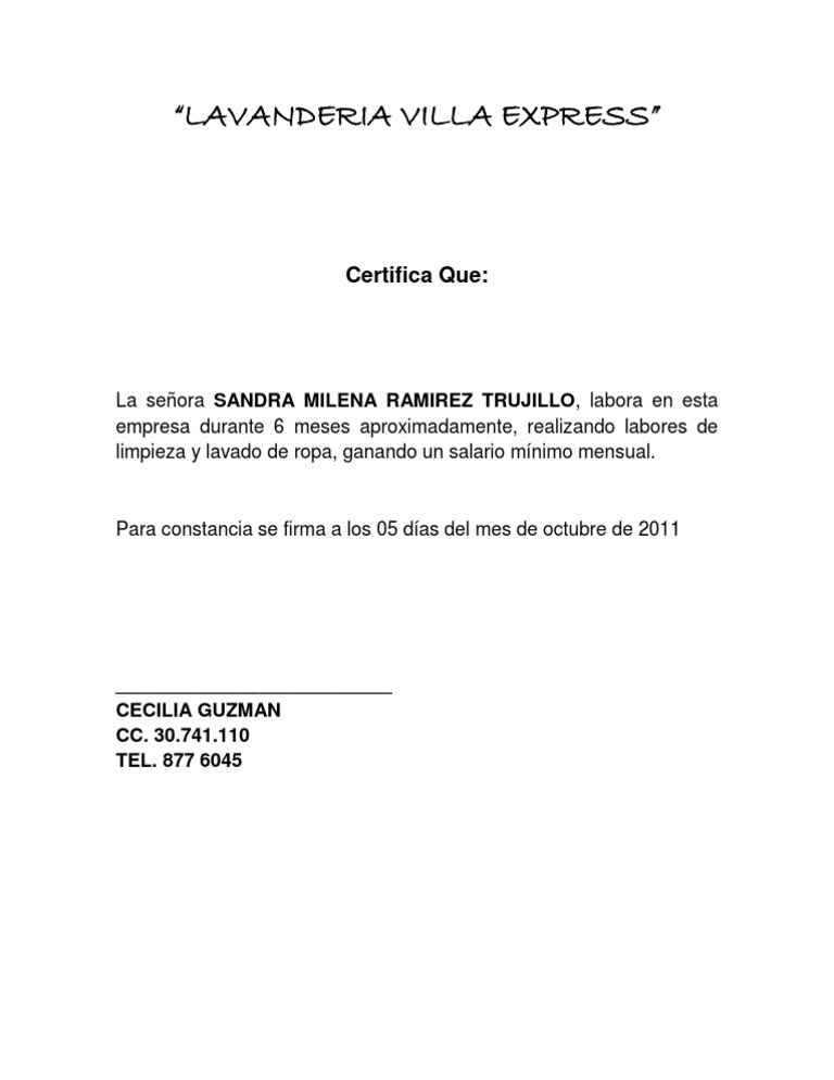 Certificado Laboral de Sandra Ramírez | PDF | Derecho | Salud y bienestar