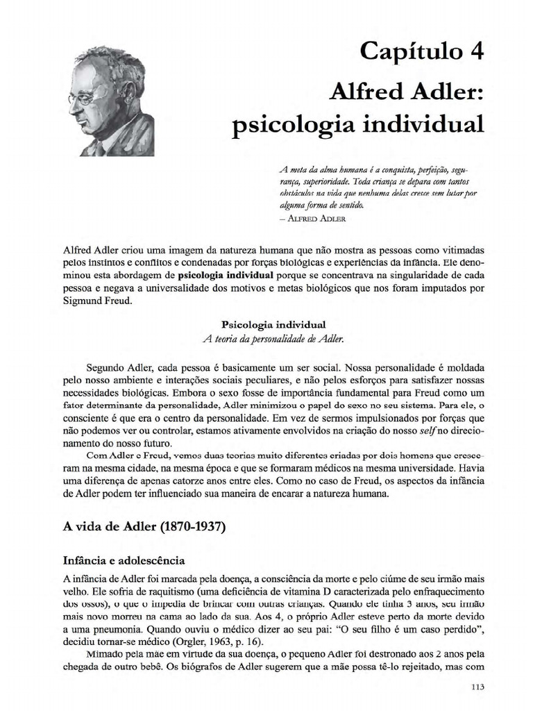 Texto 03 - Alfred Adler Psicologia Individual (SCHULTZ) | PDF