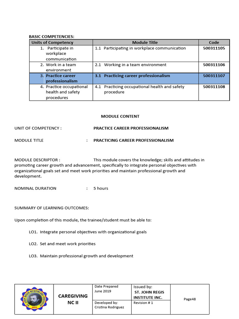 Basic Competencies | PDF | Occupational Safety And Health | Foodborne Illness