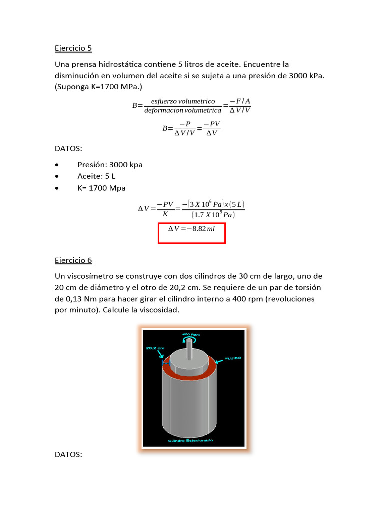 Ejercicio 5, 6 Y 7 | PDF | Líquidos | Mecánica de fluidos
