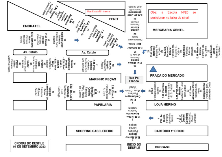 MAPA - CROQUI - Desfile 07 de Setembro 2023 | PDF