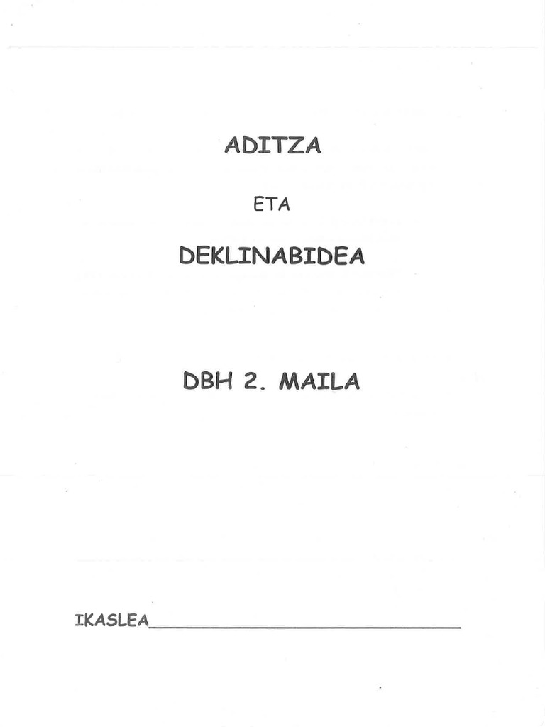 Lier Albizu - DBH2-ADITZA-DEKLINABIDEA-TXOSTENA | PDF