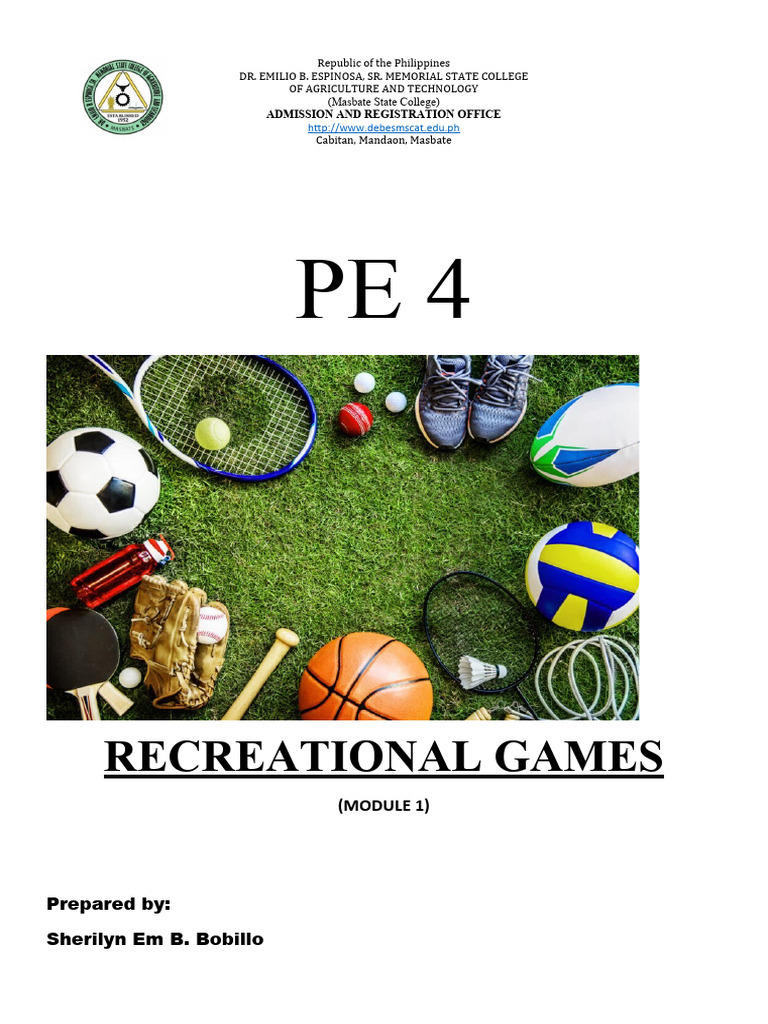 PE 4 Module 1 | PDF | Recreation | Physical Fitness