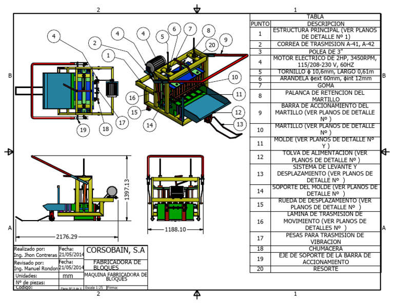 Planos de Maquina Fabricadora de Bloques | PDF | Tecnología de ...