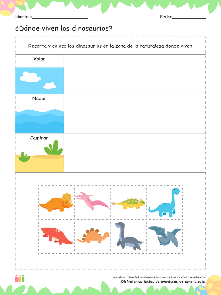 Actividades Preescolares de Dinosaurios | PDF