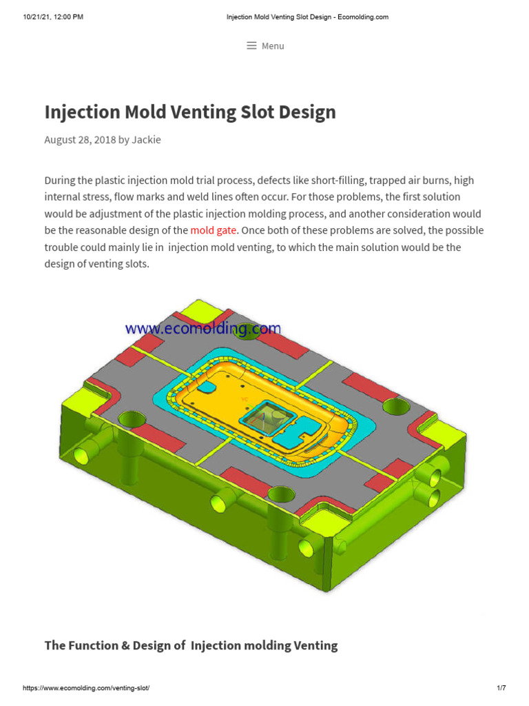Injection Mold Venting Slot Design | PDF | Industrial Processes ...
