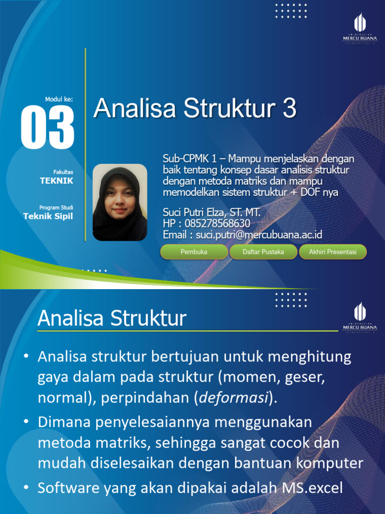 Analisa Struktur 3 (TM3) | PDF