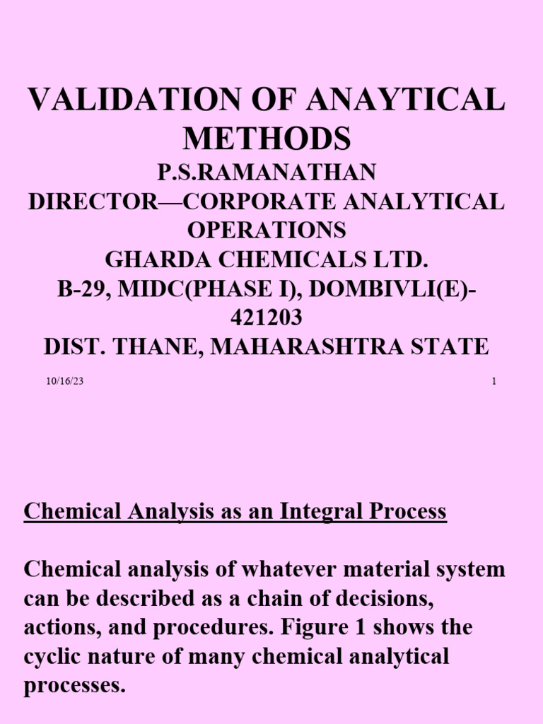 Validation of Analytical DR Prashant Shihora | PDF | Accuracy And Precision | Verification And ...