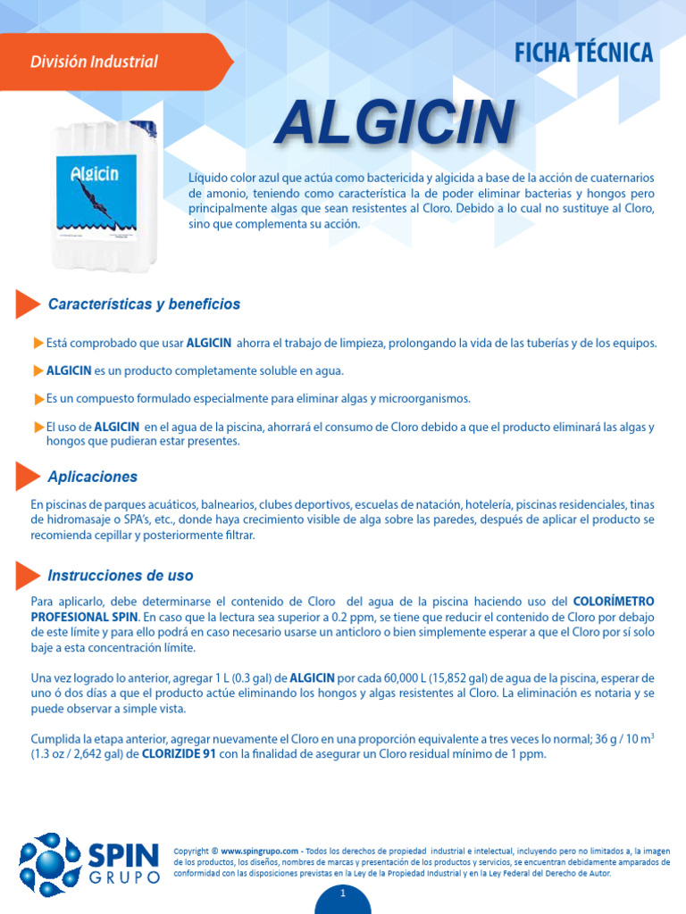 Algicin Spin | PDF