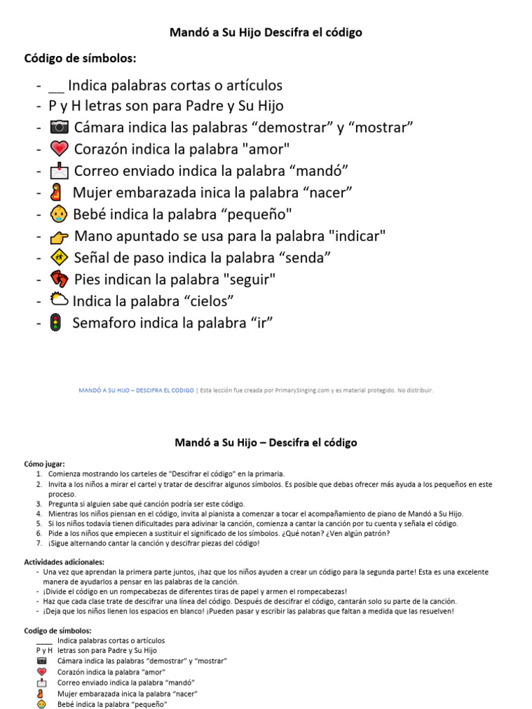 Mando A Su Hijo Descifra El Codigo | PDF