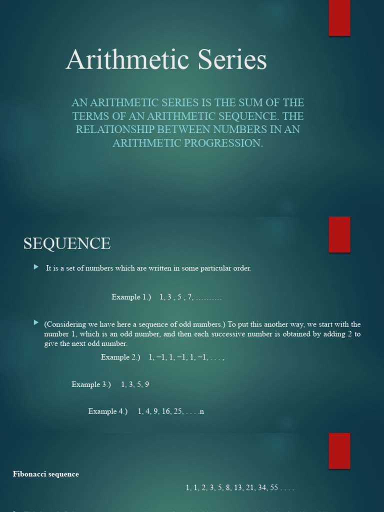 Arithmetic Series Pdf