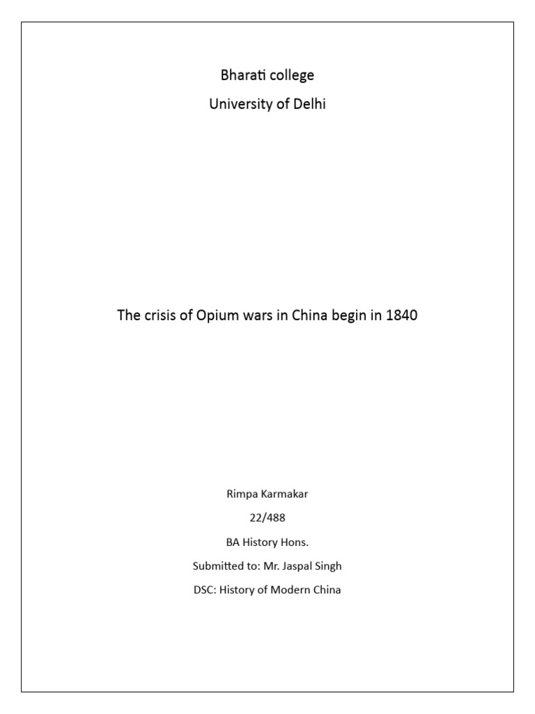 tREATY OF OPIUM WARS | PDF | Qing Dynasty | Opium