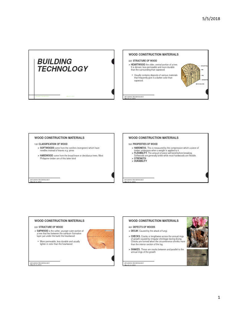 Building Technology Handout | PDF | Wood | Thermoplastic