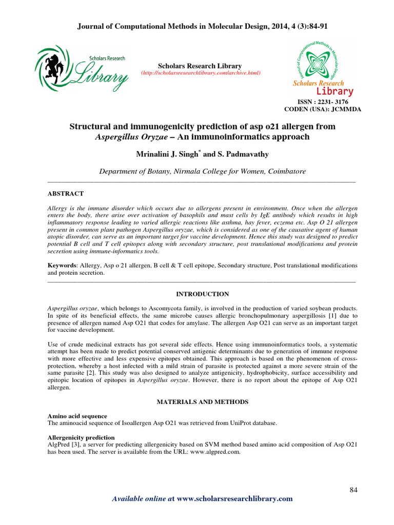 Immunogenicity Predict | PDF