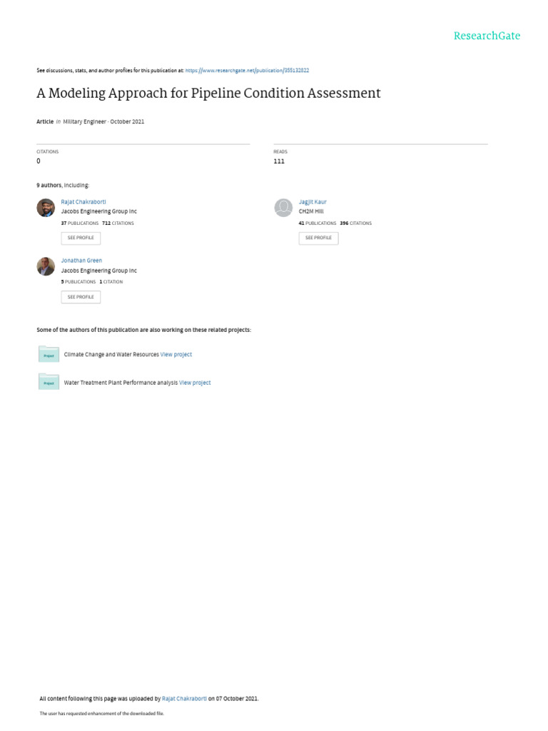 A Modelling Approach For Pipeline Condition Assessment | PDF