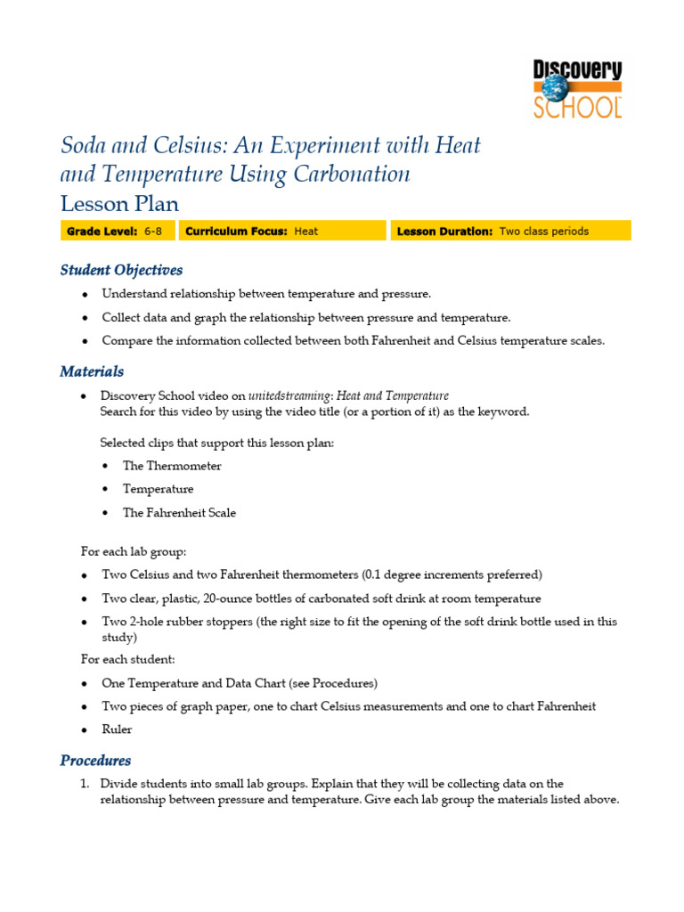 Pressure-Temperature Experiment for Students | PDF | Temperature ...