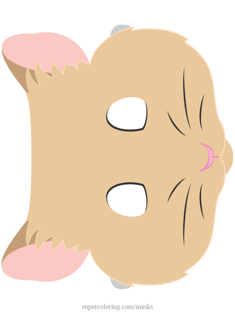 Hamster Mask Colored Template Paper Craft | PDF