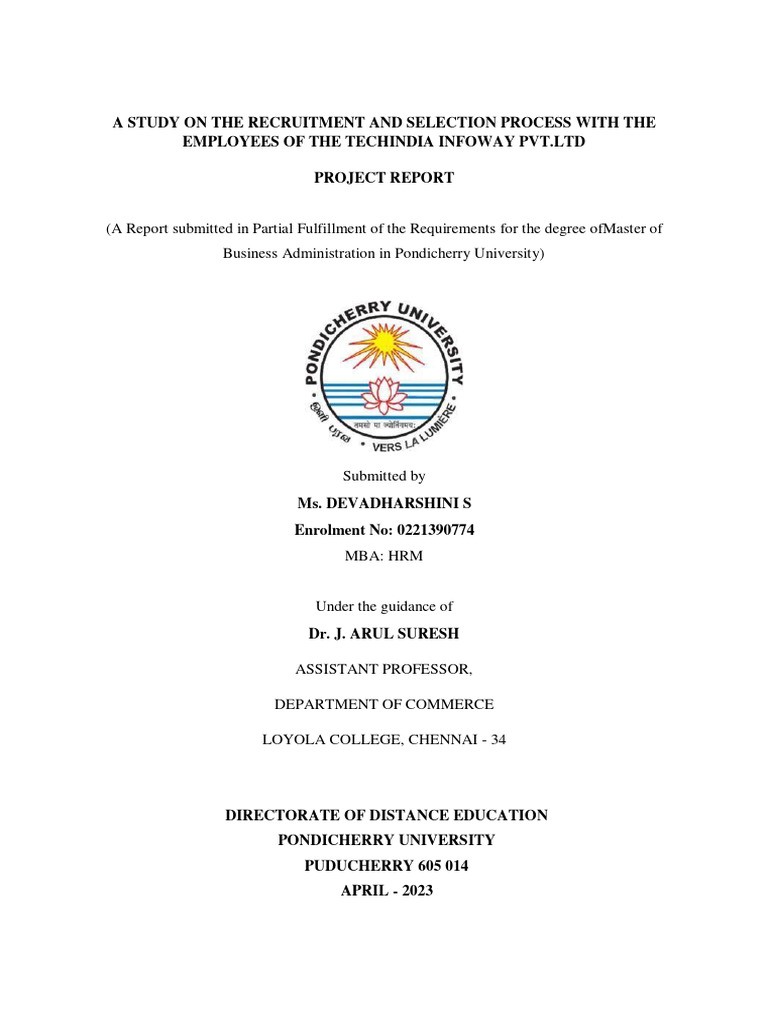 Deva Project Final Version-1 | PDF | Recruitment | Employment