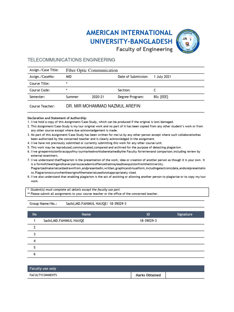 Optical Fiber Communication | PDF | Optical Fiber | Telecommunications