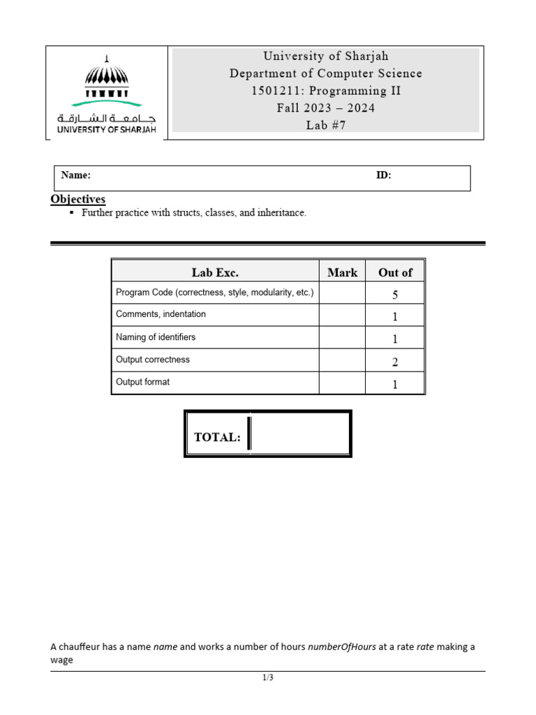 Lab 7 Pdf Class Computer Programming Method Computer Programming
