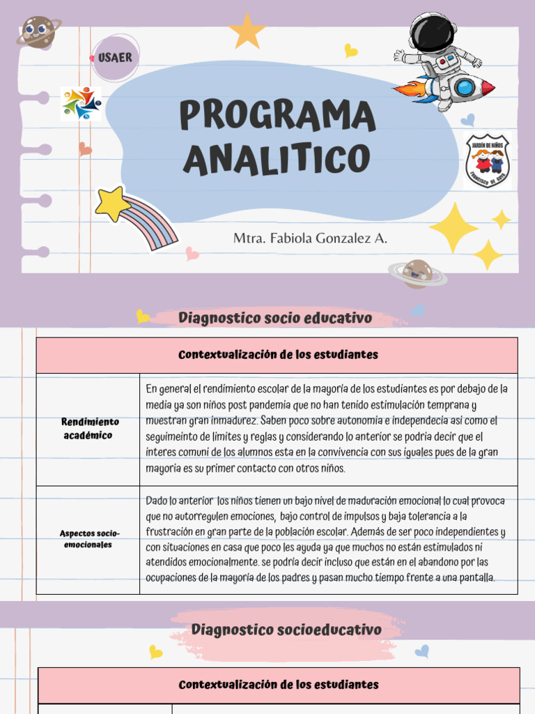 Programa Analitico Preescolar Francisco de Goya | PDF