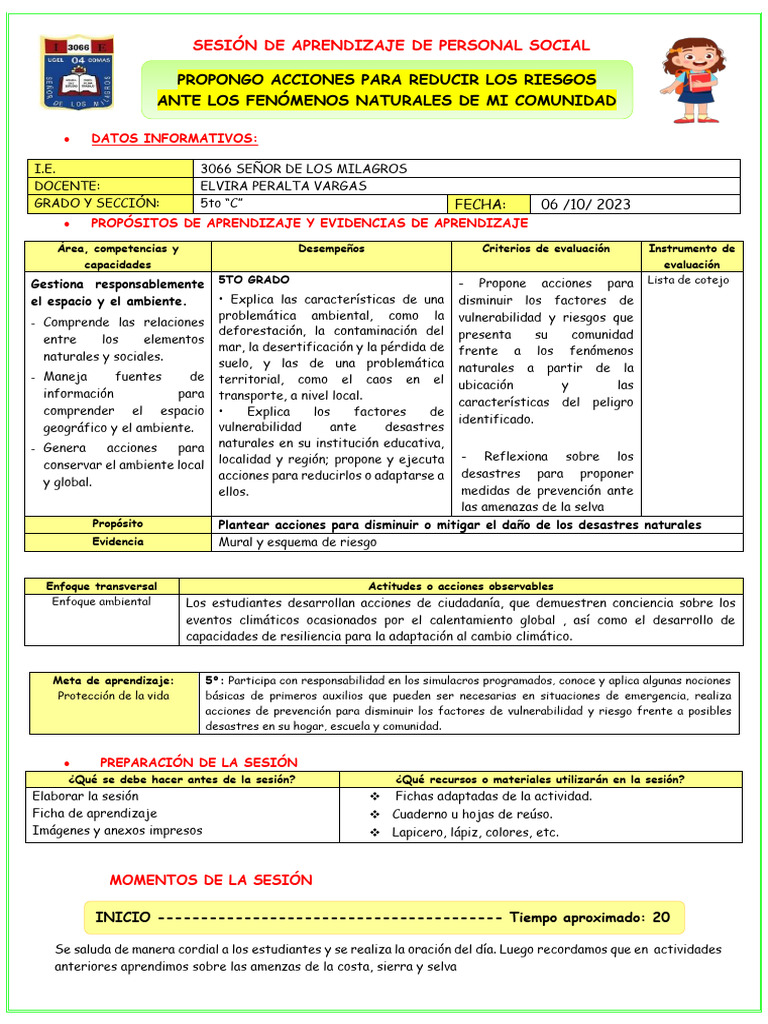 Ses-Viern-Ps-Propongo Acciones para Reducir Los Riesgos Ante Los Fenómenos Naturales de Mi ...