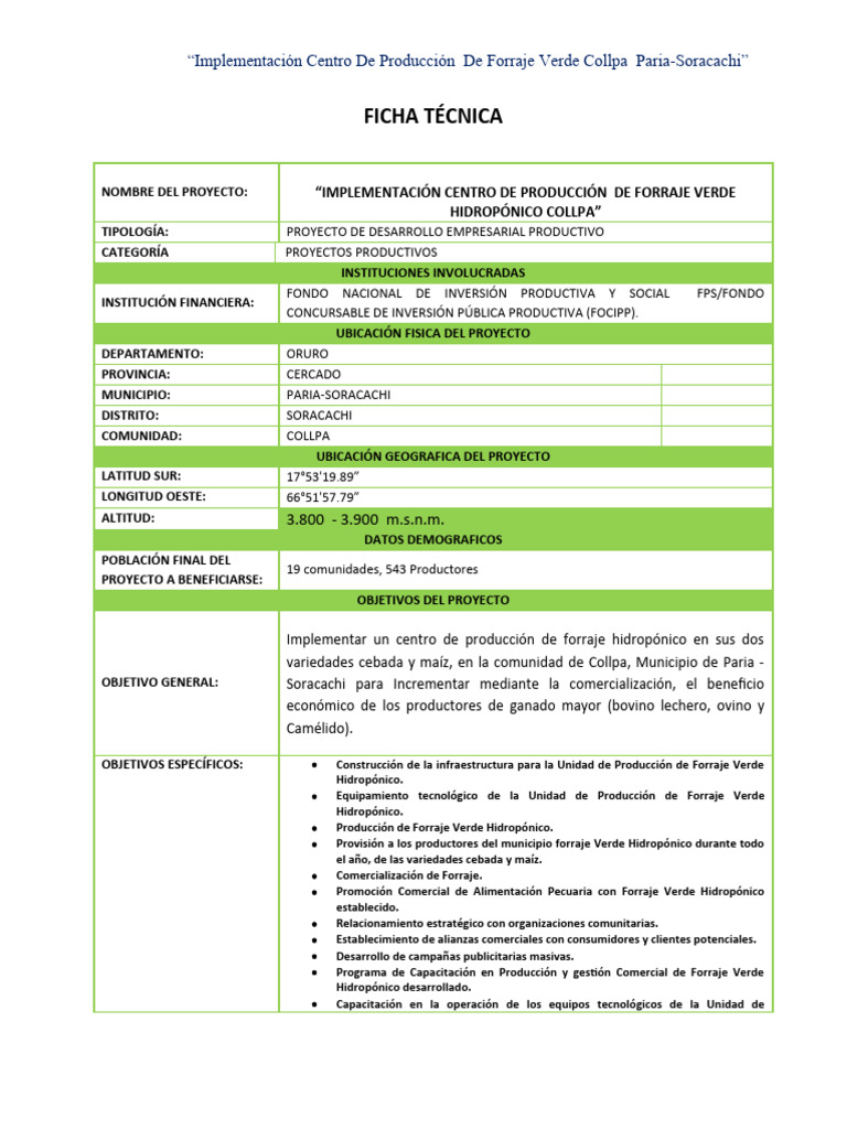 Ficha Tecnica F.V.H. | PDF | Economias