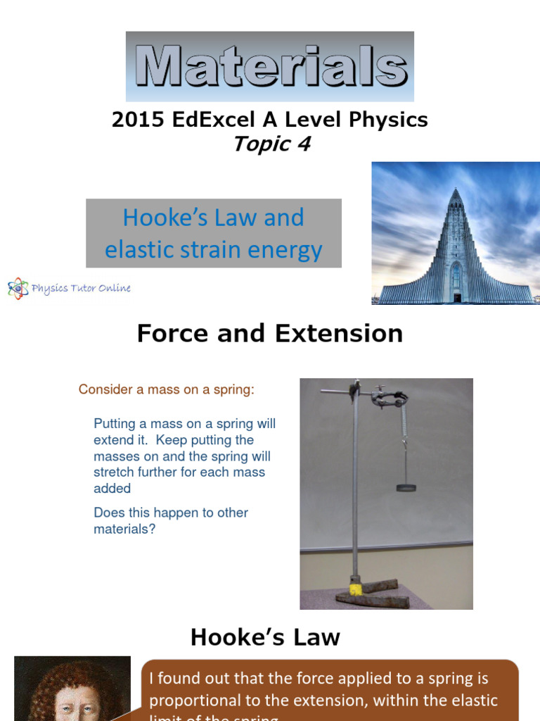 Hookes Law and Elastic Strain Energy | PDF | Deformation (Engineering) | Force