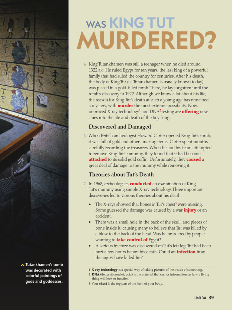 GW2-Reading-Was King Tut Mudered | PDF | Tutankhamun