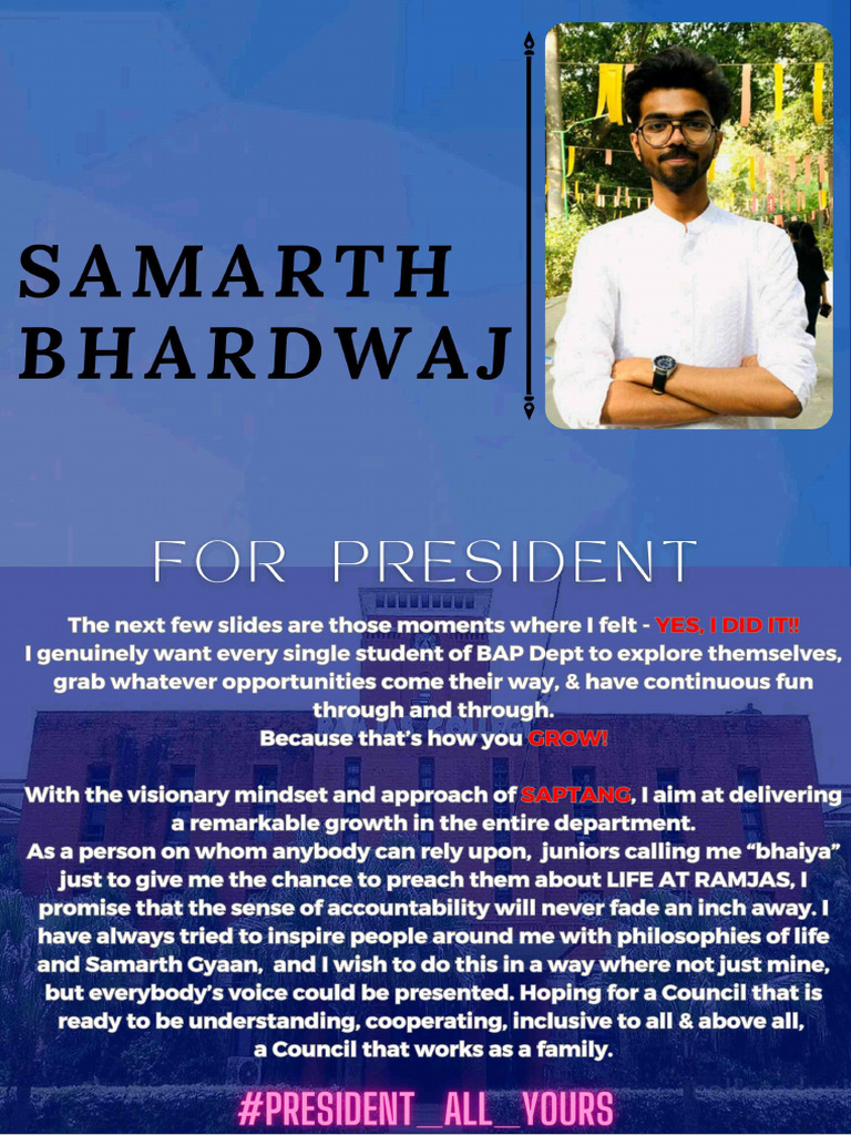 President Samarth Manifesto | PDF