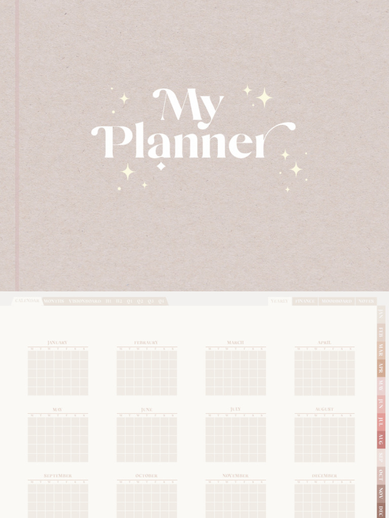 Yearly Planner and Vision Board | PDF