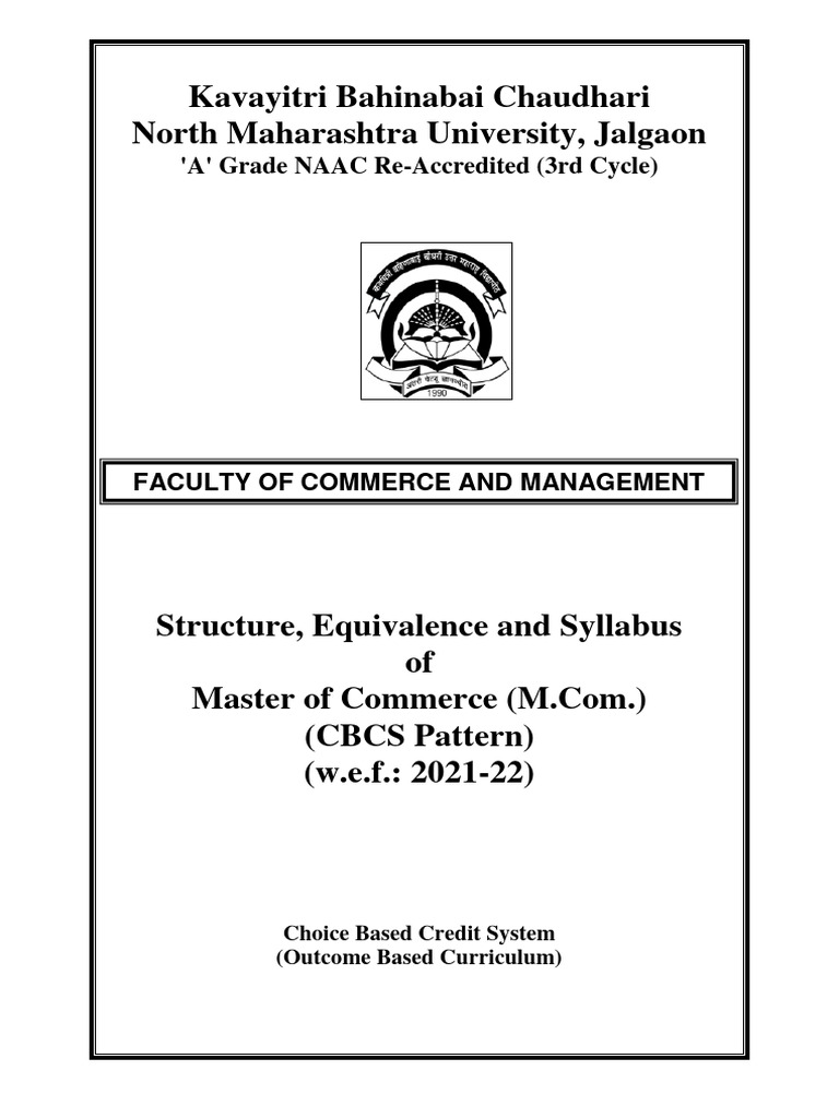 M.Com. Structure at North Maharashtra University | PDF | Course Credit ...