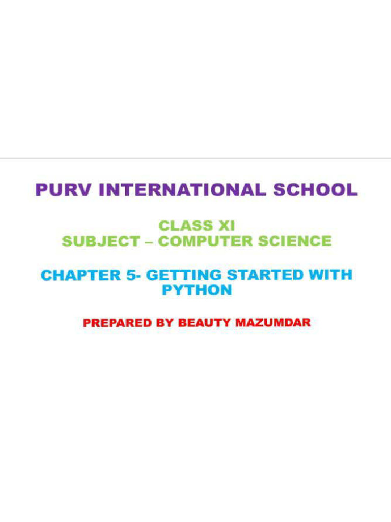 CH-5 Getting Started With Python | PDF