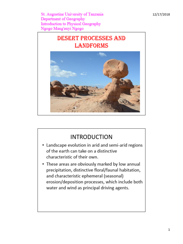 Desert Processes and Landforms Overview | PDF | Desert | Earth Phenomena