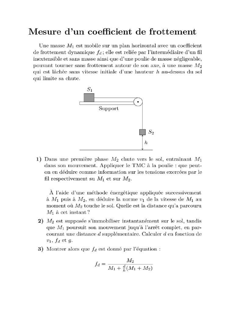Mesure de Coefficient de Frottement | PDF