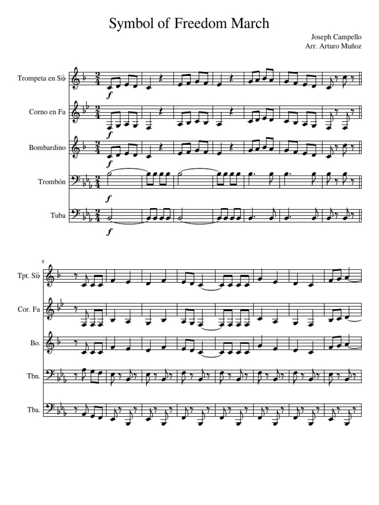 Symbol - of - Freedom - March Brass Band Partes-Partitura - y - Partes ...