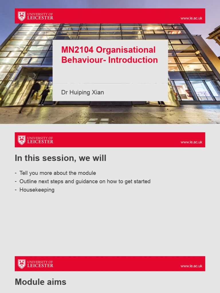 Lecture 1 Introduction | PDF | Organizational Behavior | Cognitive Science