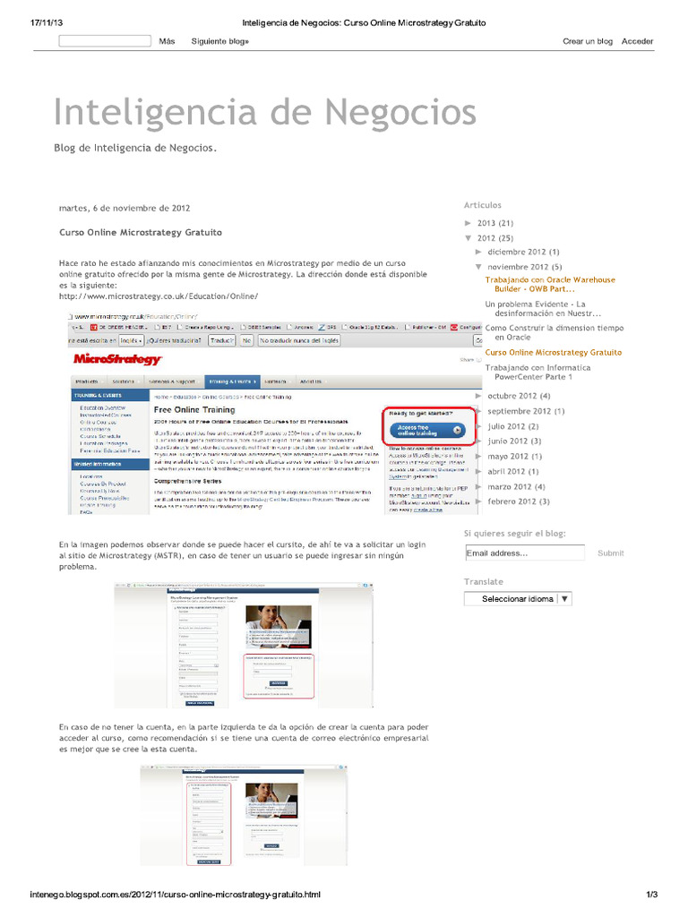 Curso Online Microstrategy Gratuito Pdf