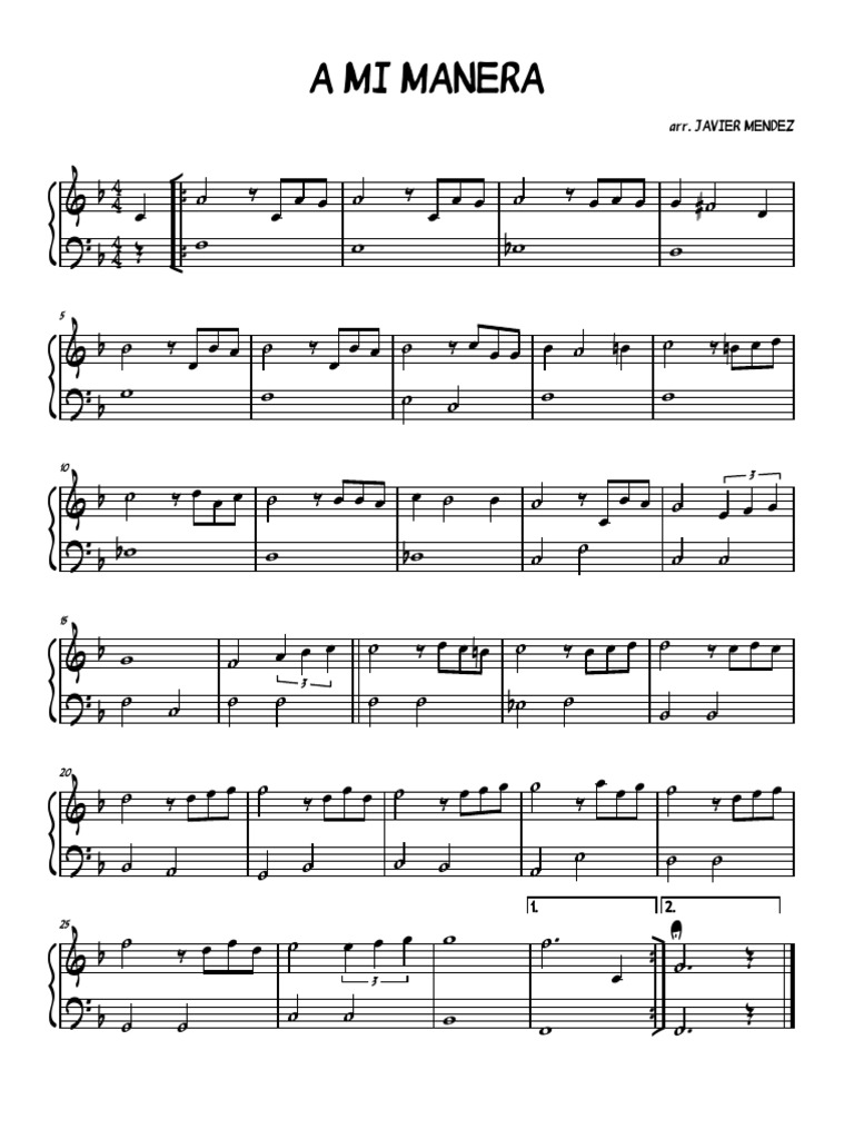 A Mi Manera - Piano 1 | PDF